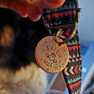 Pet ID Tag Lake Canoe Forest Dog Tag Dog Collar Tag Pet Name Tag Hand ...