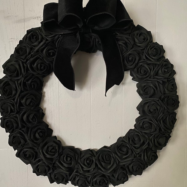 Victorian Black Rose Wreath. Gothic Home Decor. Gothic Wall Decor ...