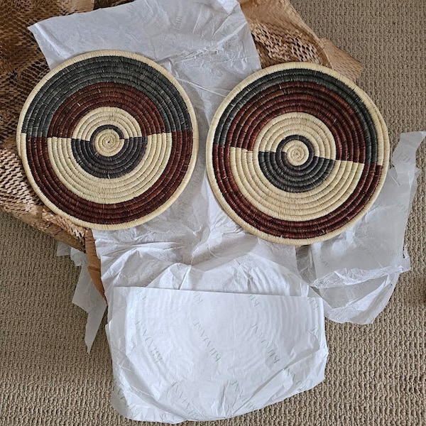 12 Traditional African Handwoven Basket Made in Rwanda 100% Natural ...