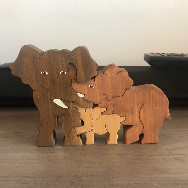 Elephant Family Puzzle , Elephant , Art Puzzle , Made in the USA ...