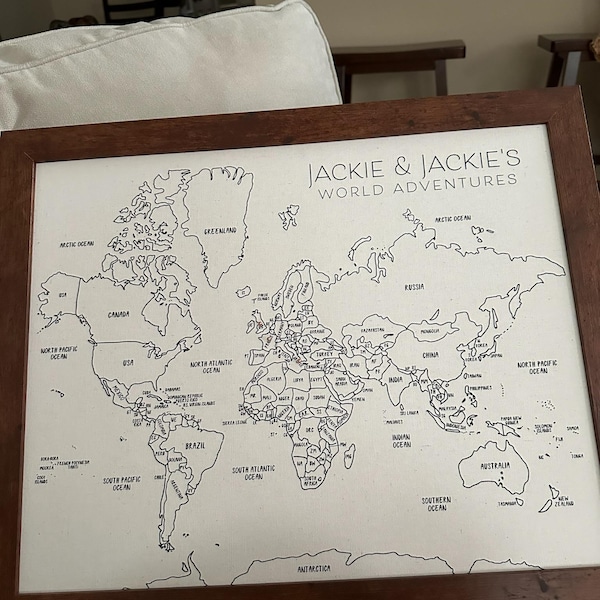 World Push Pin Personalized Map, Custom Push Pin Map for Travels ...