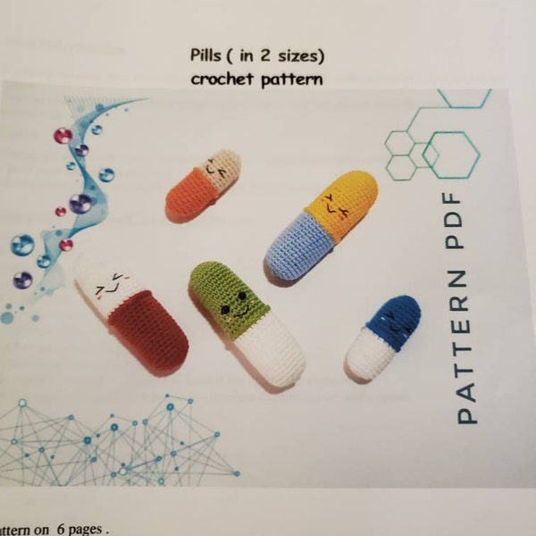 Chill Pill Kawaii Plushie Amigurumi Pills Crochet Pattern Happy Pills ...