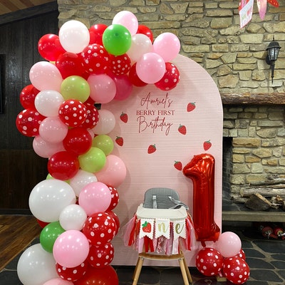 Berry First Birthday Decal Happy Birthday Party Backdrop First Birthday ...