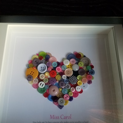 Personalised Button Art, Christmas Gift, Gift Idea for Daughter, Gift ...