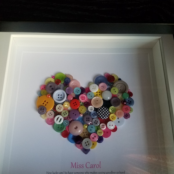 Personalised Button Art, Christmas Gift, Gift Idea for Daughter, Gift ...