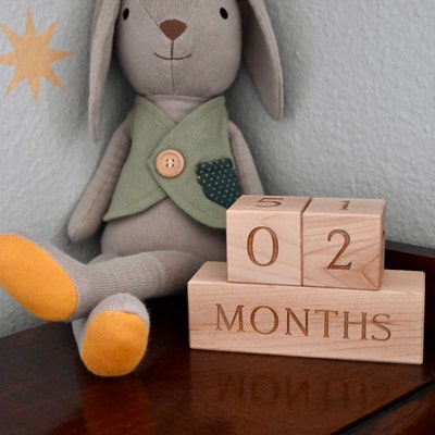 Wooden Milestone Blocks modern Wood Number Blocks for Milestones and ...