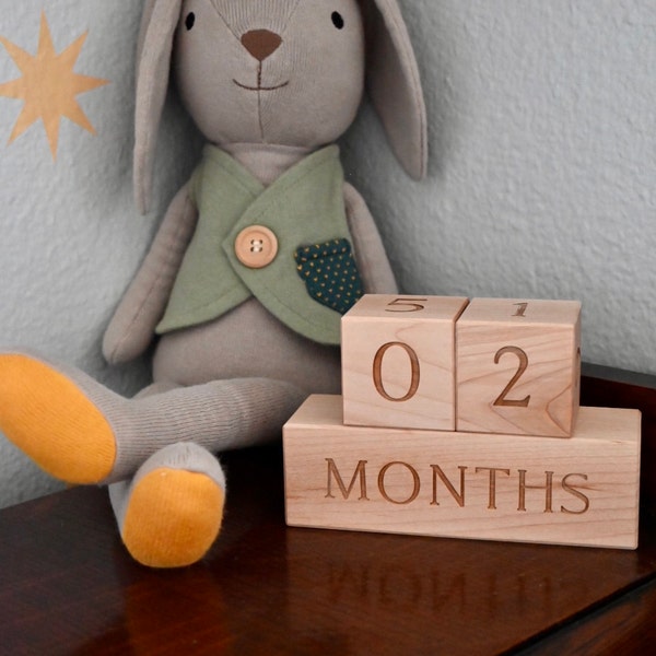 Wooden Milestone Blocks • modern Wood Number Blocks for Milestones and ...