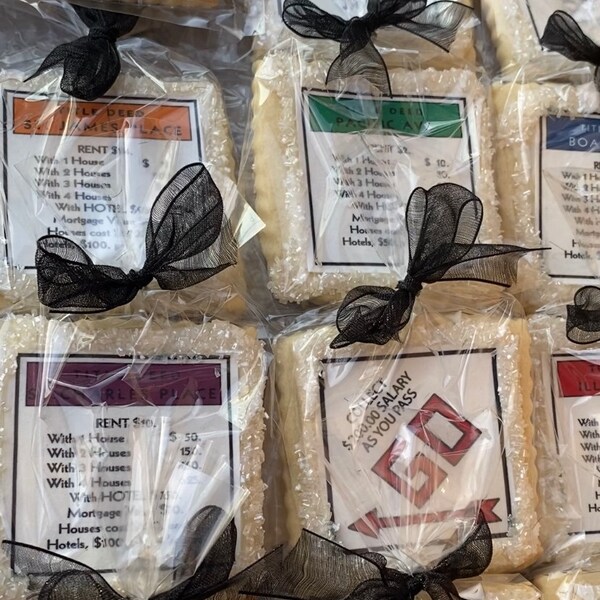 Party Favors Custom Cookies Monopoly Property Cards- 1 Dozen - Etsy