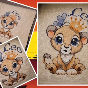 Baby Lion Machine Embroidery Design Lion King Crown 3 Sizes to Download ...