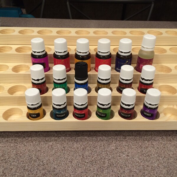 Wooden Display Rack for Fragrance or Essential Oils - 5 Row Bottle ...