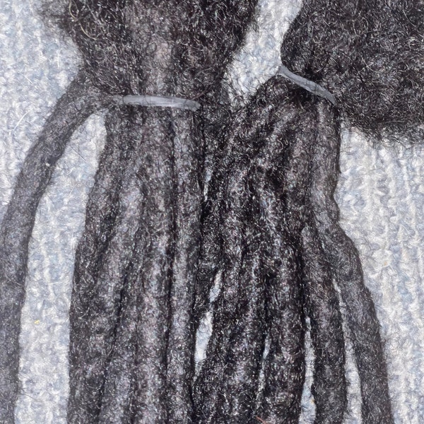 100% Human Hair Loc Extensions, 4C Textured, Handmade Dreadlock ...