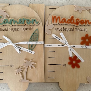 Personalised Growth Chart FIELD OF DAISIES Girls Room Decor Daisy Theme ...