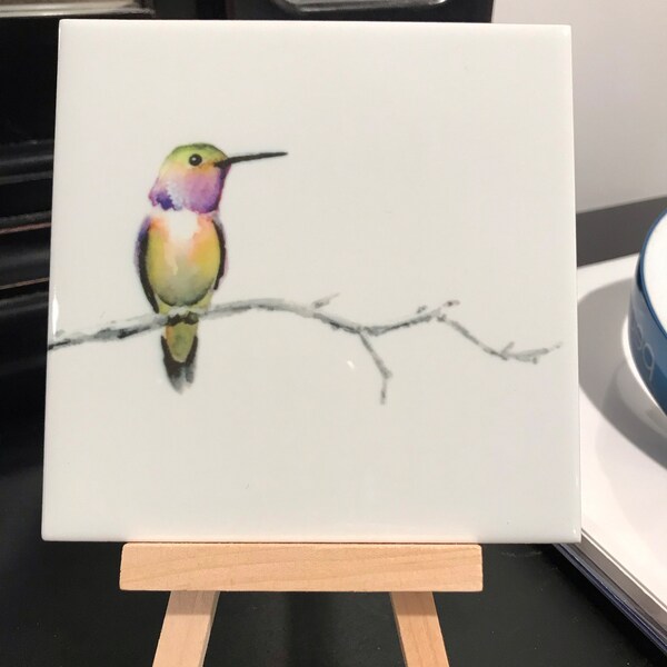 Hummingbird Ceramic Tile - Bird Decorative Tile - Nature Lover Gift ...