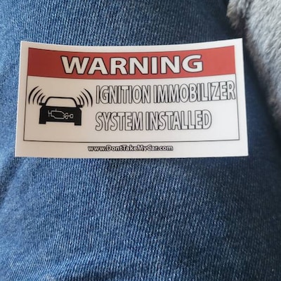 Kia / Hyundai Anti Theft Car Sticker Ignition Immobilizer Theft ...
