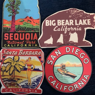 Vintage 1950's Style Big Bear Lake California National Park Retro ...