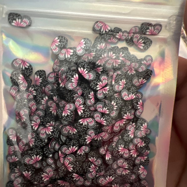 Black Butterfly Wing Wings Slime Polymer Clay Slice Slices Fake Bake ...