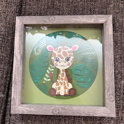 Giraffe Jungle Shadow Box Svg, 3d Giraffe Svg, Giraffe Svg, Shadow Box ...