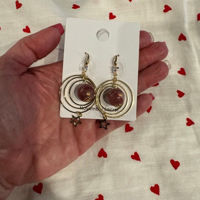 Frog on Lily Pad Earrings, Frog and Floral Petals Lovely Drop Earrings ...