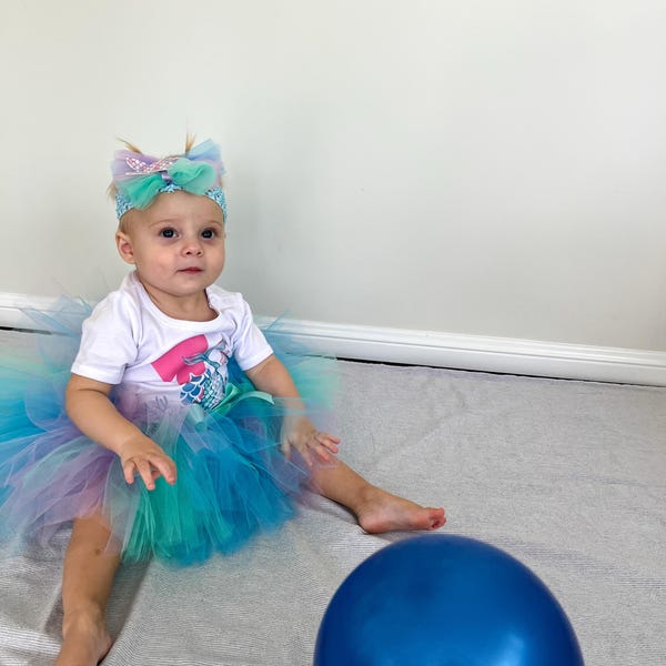 Pink Tutus With Head Band/ Pastel Colors Tutu/floral Ribbon Tutu/kids ...
