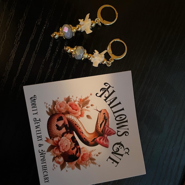 Queen Charlotte Rattlesnake Vertebrae Earrings / Gold Plated/ Oddity ...