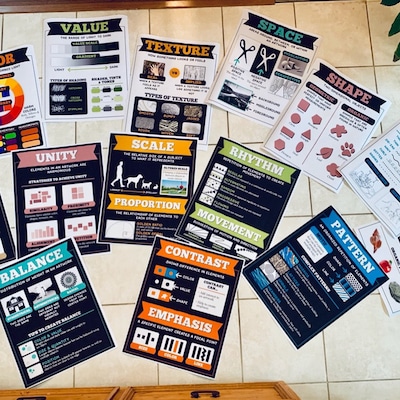 Elements and Principles of Art Classroom Printables Bundle, Art ...