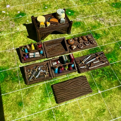 Crates Mine RPG Miniature 3D Printed 28mm Scatter Terrain Tabletop ...