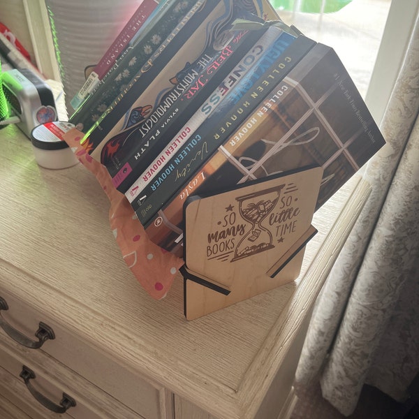 Wooden Tabletop Bookshelf: Small Tilted Book Display - Etsy