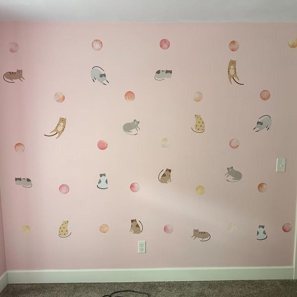 Watercolor Polka Dot Decals - Removable, Reusable Wall Stickers ...