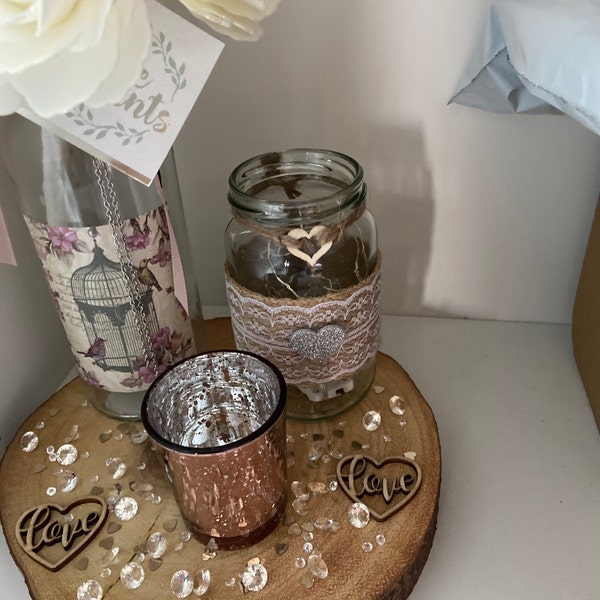 12 Wedding Jars, Decorated Jars, Hessian, Burlap,white Lace, Rustic ...