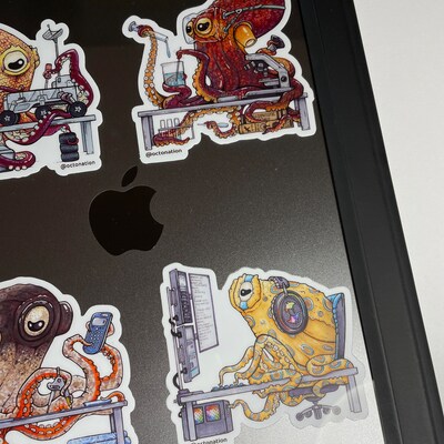 Octobaristas Octopus Coffee Sticker Set Sheet, Barista Trendy Gift for ...
