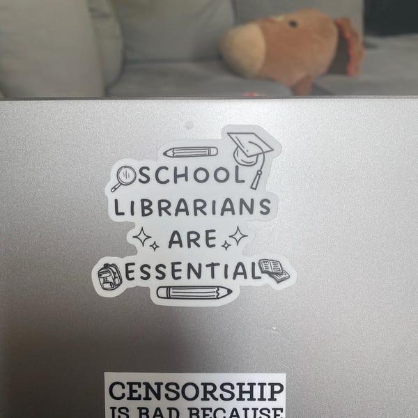 Library of Stickers Reusable Sticker Book, Librarian Decal Collection ...