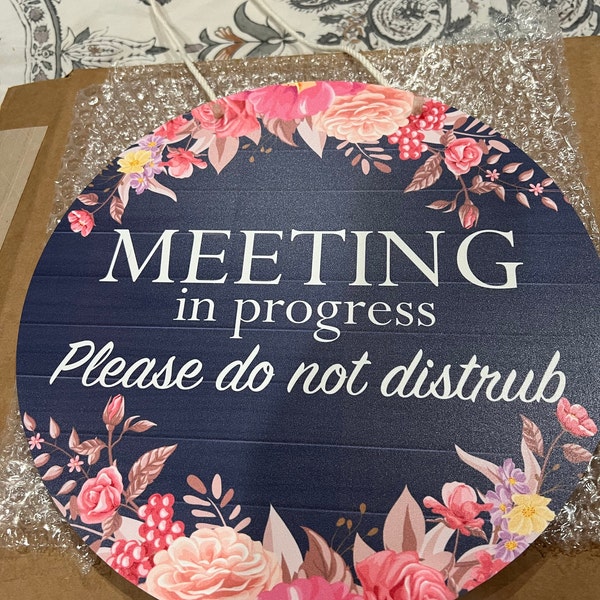Meeting Do Not Disturb Door Sign 12", Double Sided Easy to Mount PVC ...