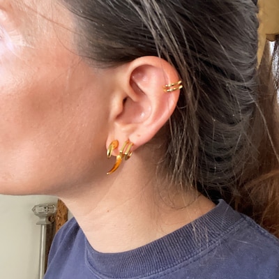 Double Band Ear Cuff Dainty Ear Cuff Gold Ear Cuffs Simple Ear Cuffs ...