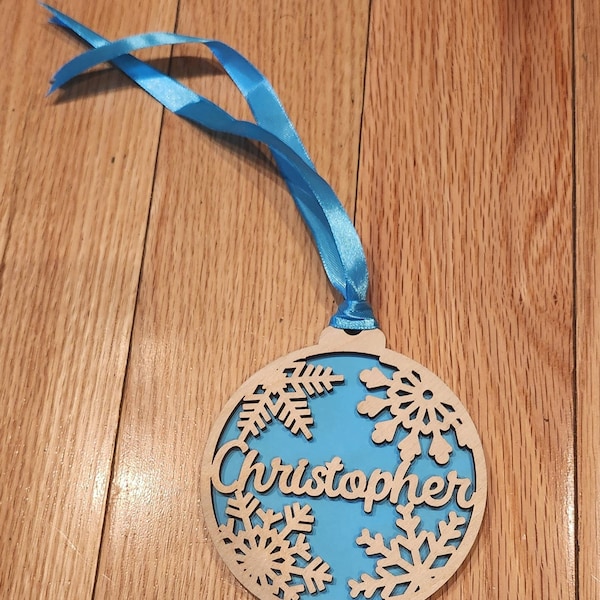 Custom Christmas Baubles With Name, Wooden Tree Baubles, Ornament With ...