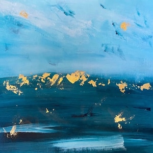 Modern Coastal Art, Textured Seascape, 20h X 16w Original - Etsy