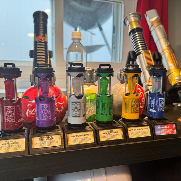 Vertical Lightsaber Stand With Crystal Display – Rotating Base Holds ...