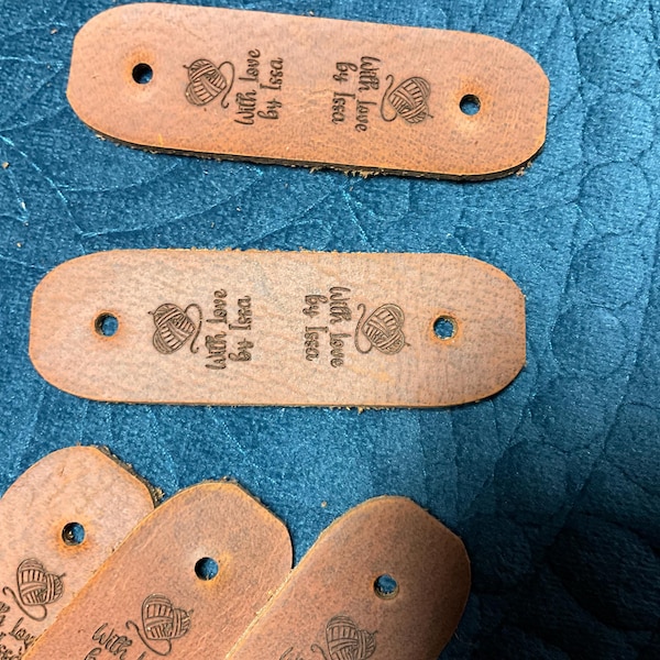 Leather Labels With Text & Symbol, Engraved Genuine Leather Tags,custom ...