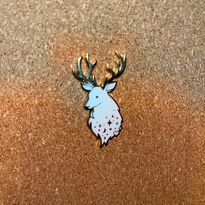 Magical Stag Pin Magic Enamel Pin Wizard Enamel Pin Bookish Pins Book ...