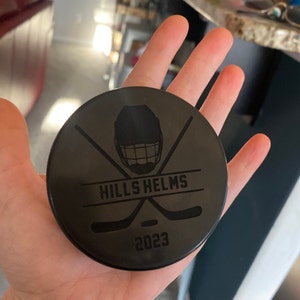 Custom Engraved Hockey Puck, Year End Player Coach Gift, Team Logo ...