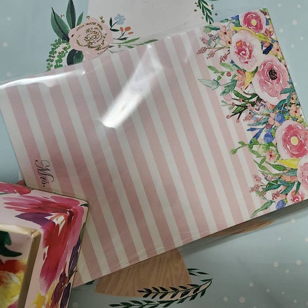 Personalized Notepad, Pink Watercolor Floral, Floral Notepad ...