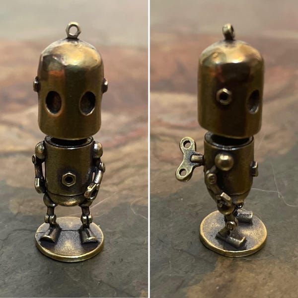 Bitsy, the Brass Robot Figurine - Etsy