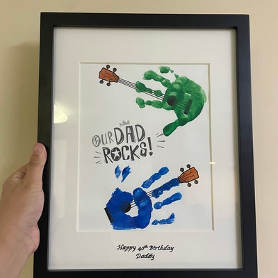 Handprint Art Craft / Our Dad Rocks Guitar / Fathers Day Birthday ...