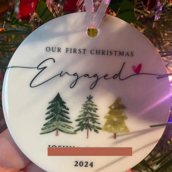 Our First Christmas Engaged Ornament, Engaged Christmas Ornament ...