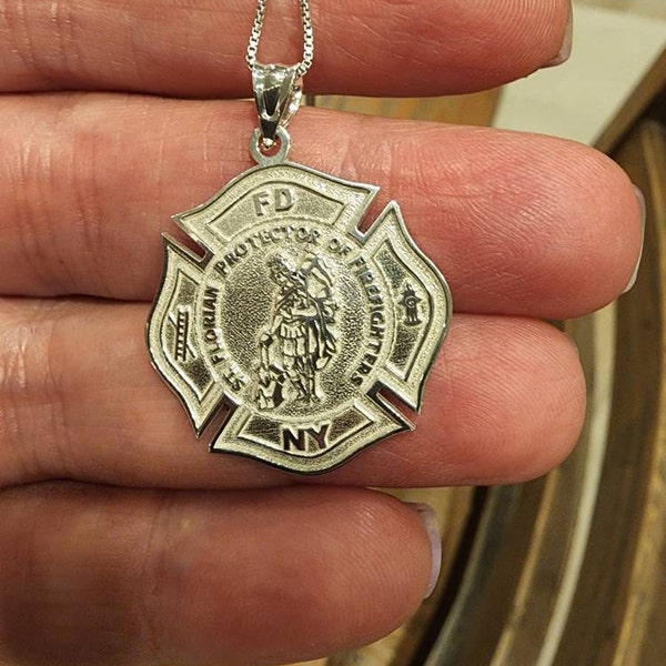 Saint Florian Necklace • Saint Florian • Saint Florian Firefighter ...