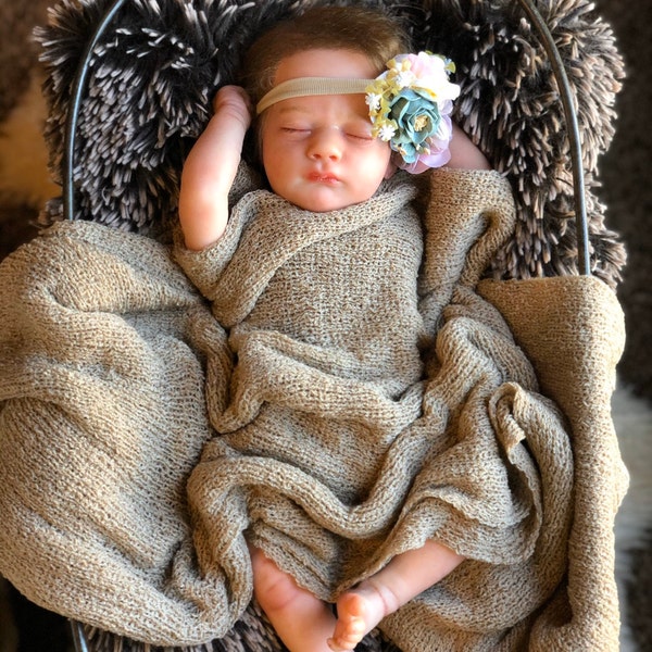 Newborn Photo Prop Set: Rose Knit Wrap and Free Headband for Newborn ...