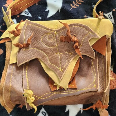 Leather Backpack Purse, Handmade Leather Bag, Leather Leaf Backpack ...