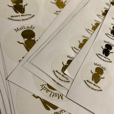 Gold Clear Custom Stickers, Custom Product Labels, Gold Foil Printing ...