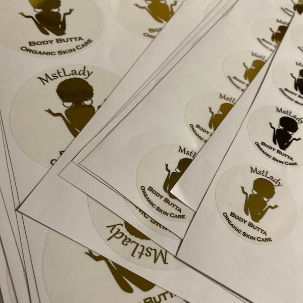 Gold Clear Custom Stickers, Custom Product Labels, Gold Foil Printing ...