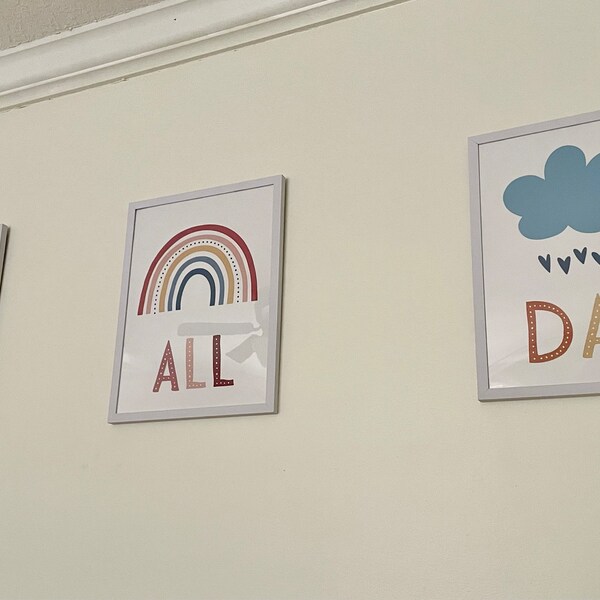 Play All Day Printable Set of 3, Lets Play Sign, Nursery Wall Art ...
