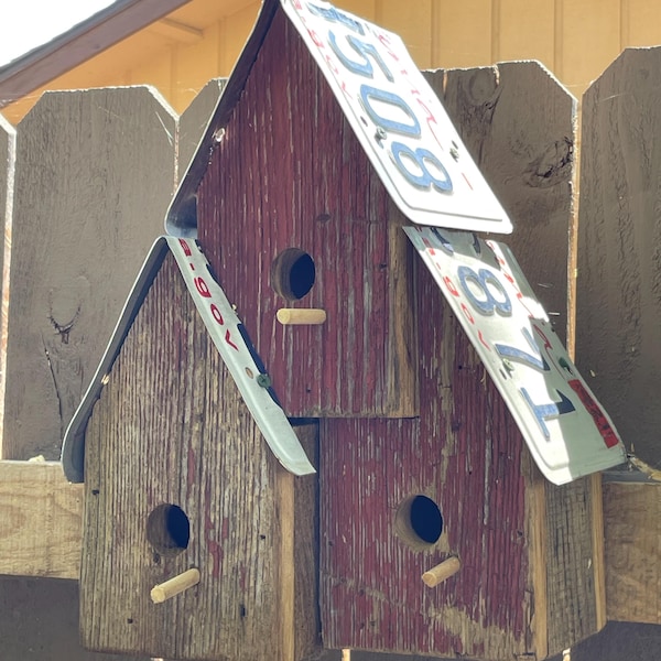 Reclaimed Wood Birdhouse Condo - Etsy